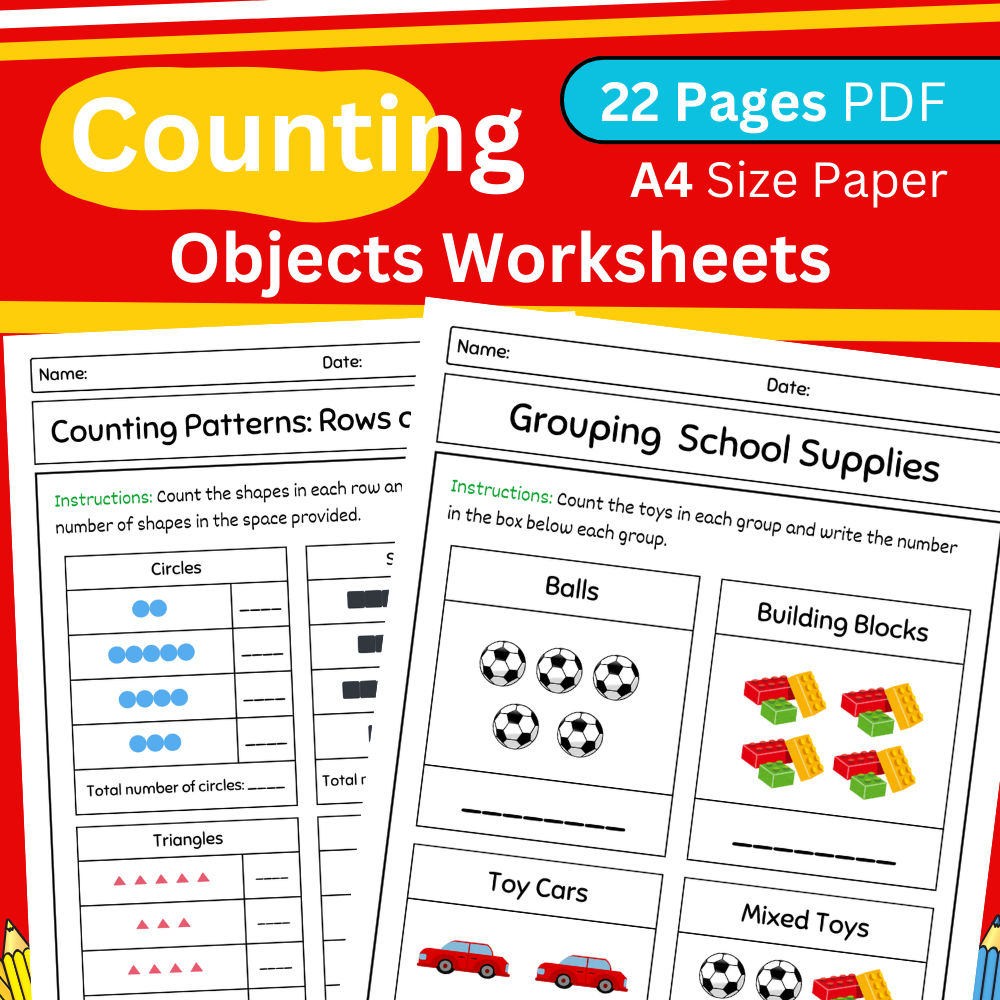 Counting Objects 1-10 Worksheets | Inspire Uplift