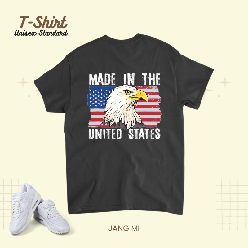 4th of July Independence Day USA Flag Bald Eagle 21 Unisex S | Inspire Uplift