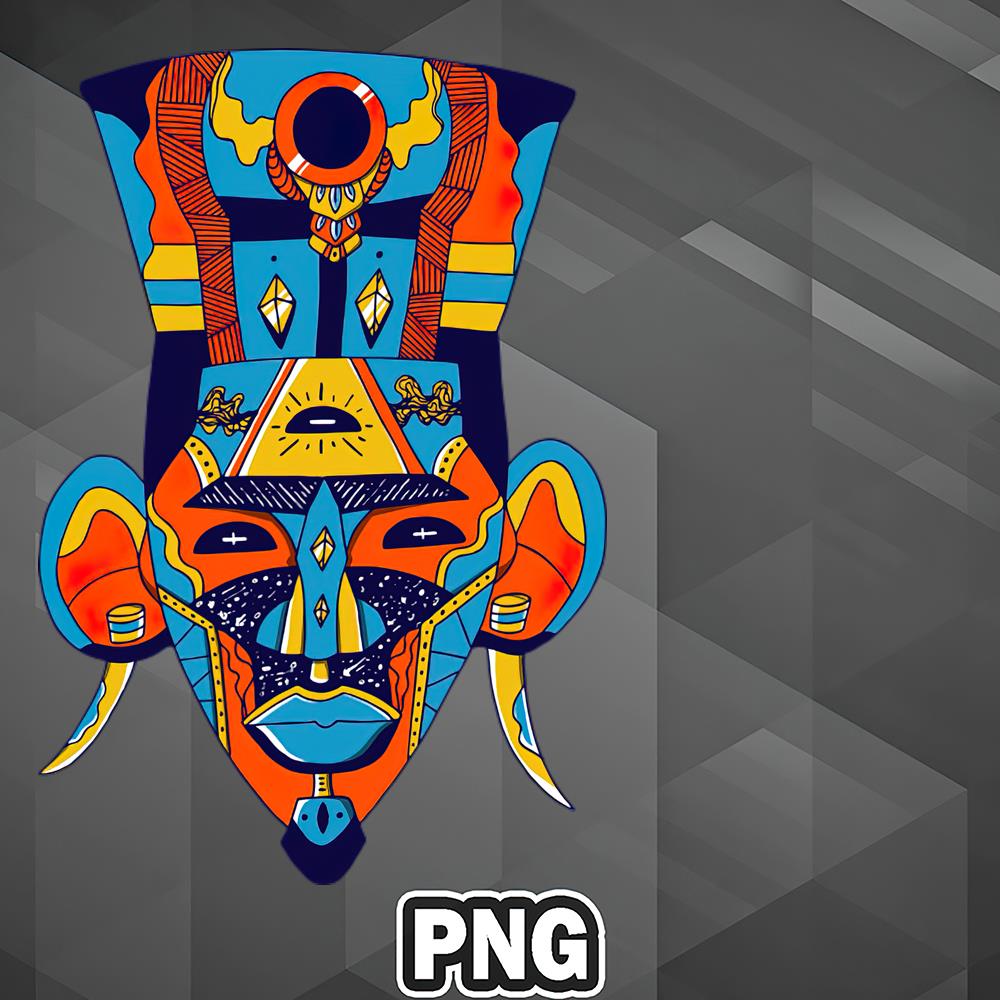 African PNG Orange Blue African Mask 6 PNG For Sublimation P - Inspire ...
