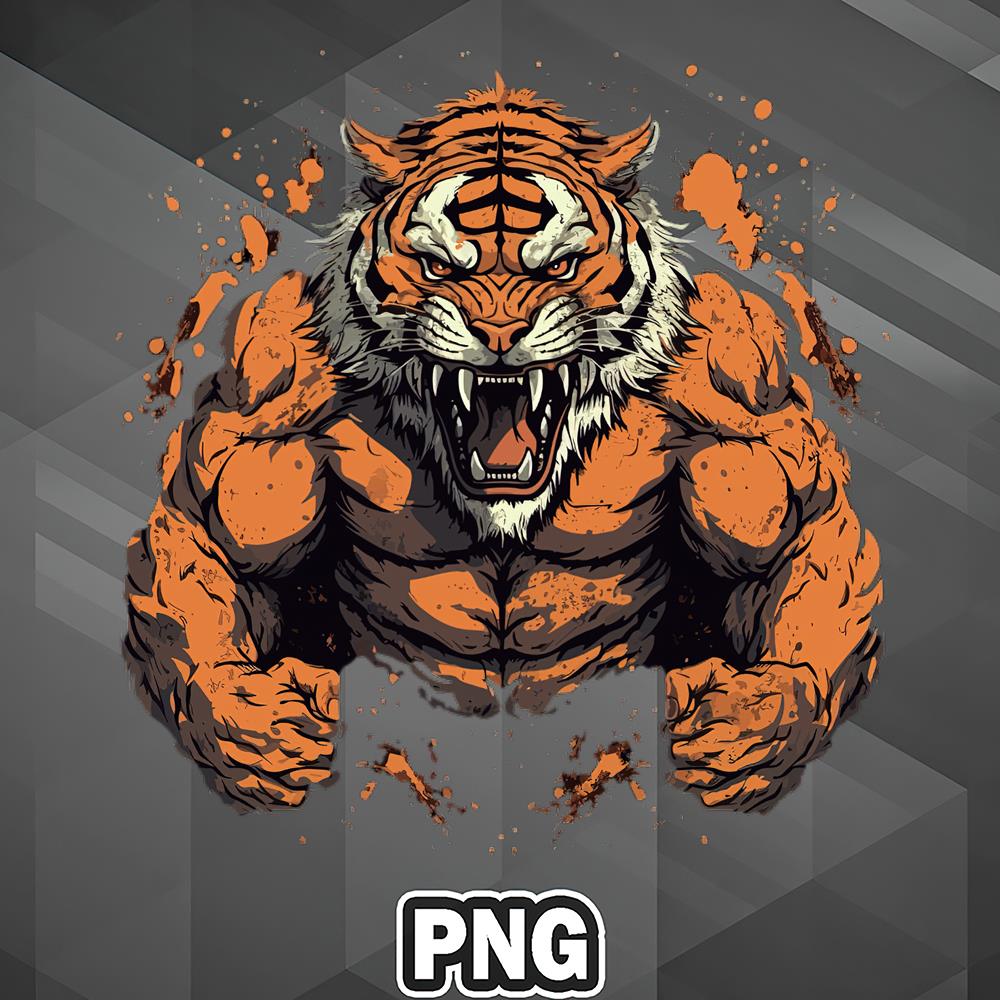 Animal Rights Awareness PNG Angry tiger with muscles PNG For - Inspire ...