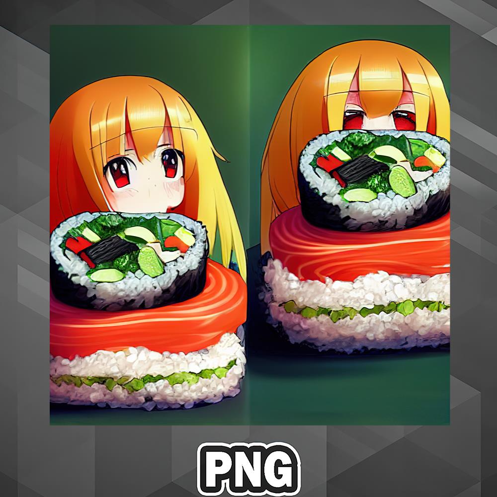 Asian PNG Kawaii Anime Sushi Cute Little Girl Food Asian Cou | Inspire ...