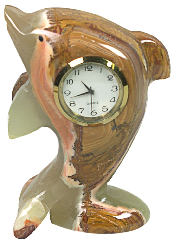 Luxury 4 Inch Green Onyx Dolphin Clock – Unique Handmade Hom | Inspire ...