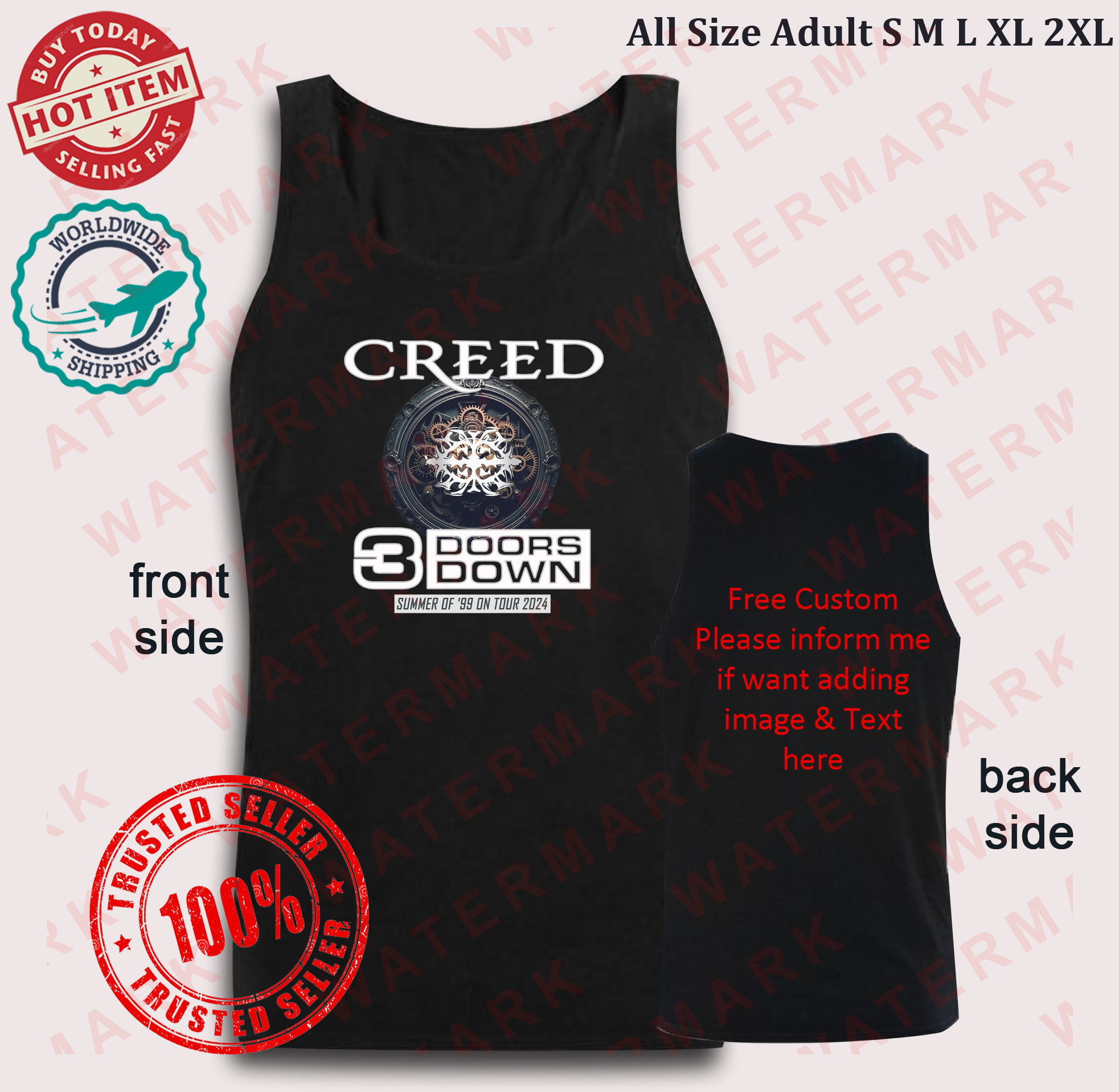 CREED WITH 3 DOORS DOWN SUMMER OF '99 ON TOUR 2024 Tank top - Inspire ...