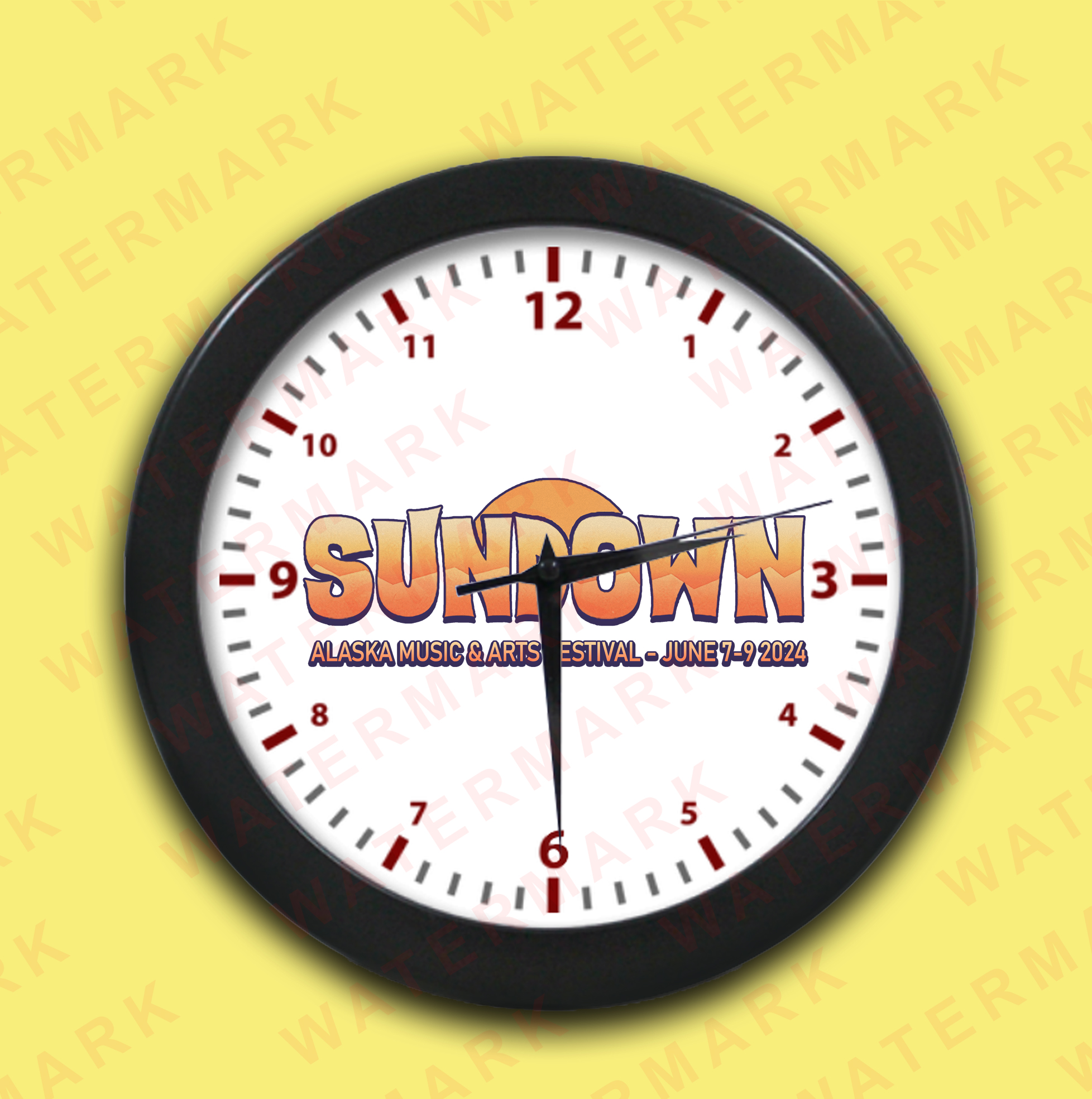 SUNDOWN ALASKA MUSIC & ARTS FESTIVAL 2024 Wall Clocks - Inspire Uplift
