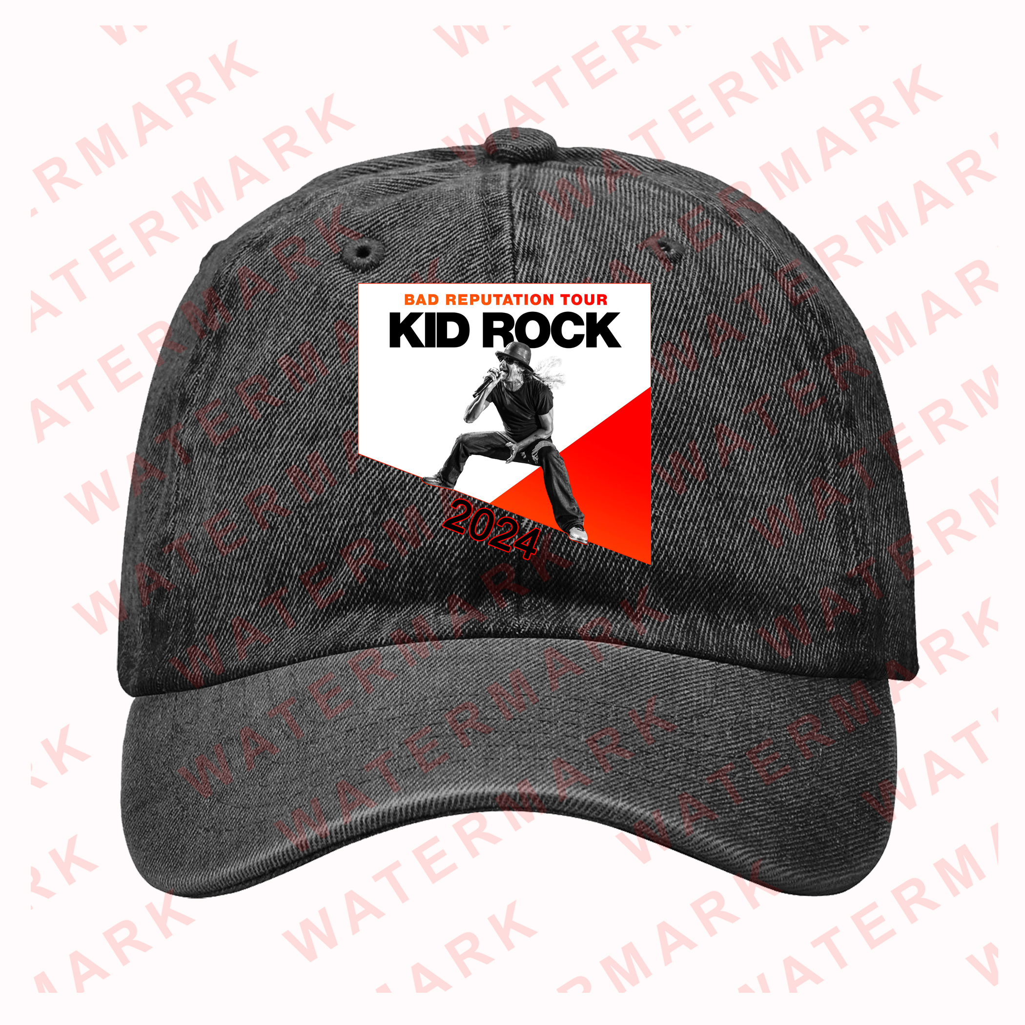 KID ROCK BAD REPUTATION TOUR 2024 Denim Hat Cap | Inspire Uplift