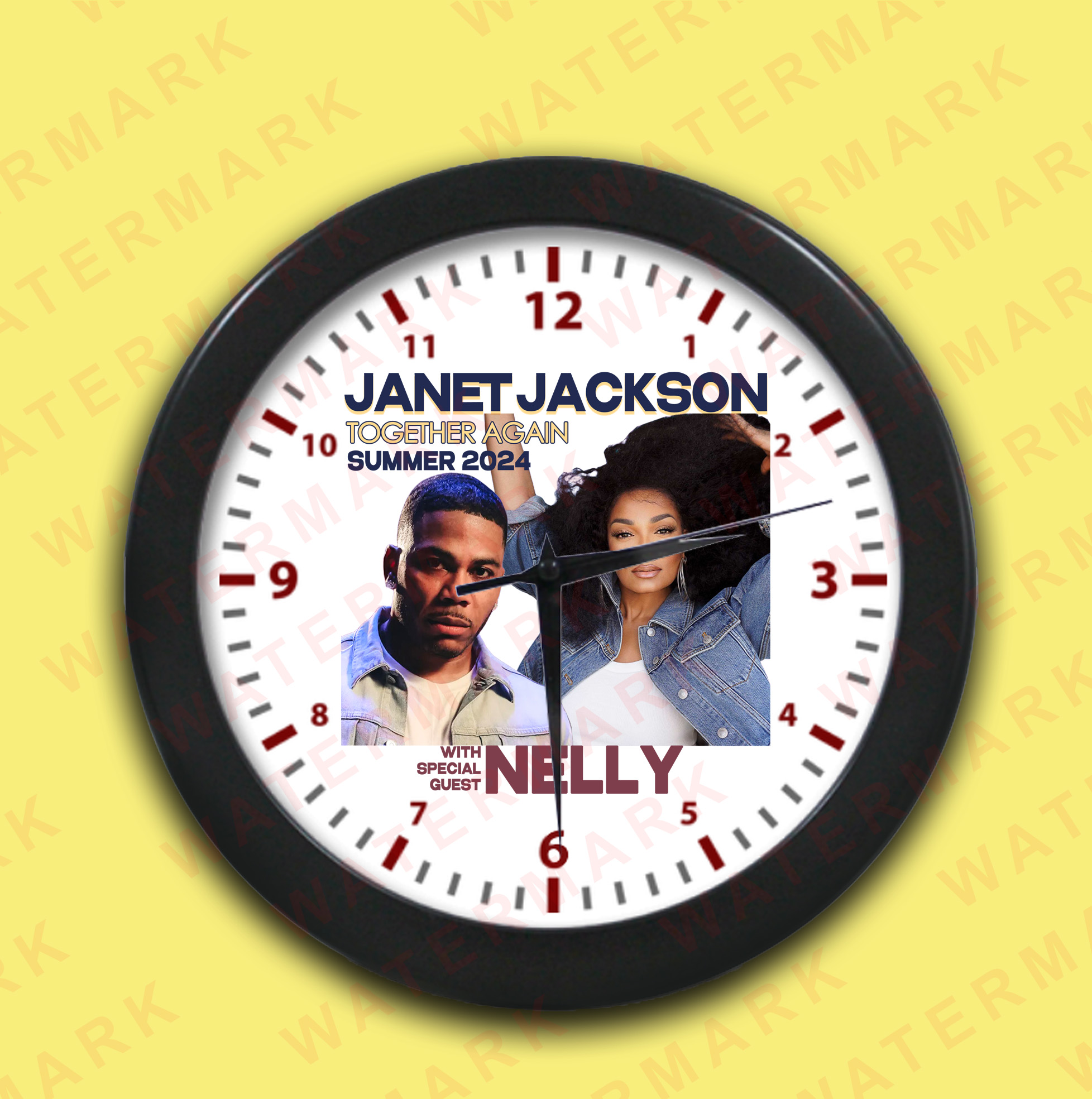 JANET JACKSON 2024 WITH SPECIAL GUEST NELLY Wall Clocks | Inspire Uplift