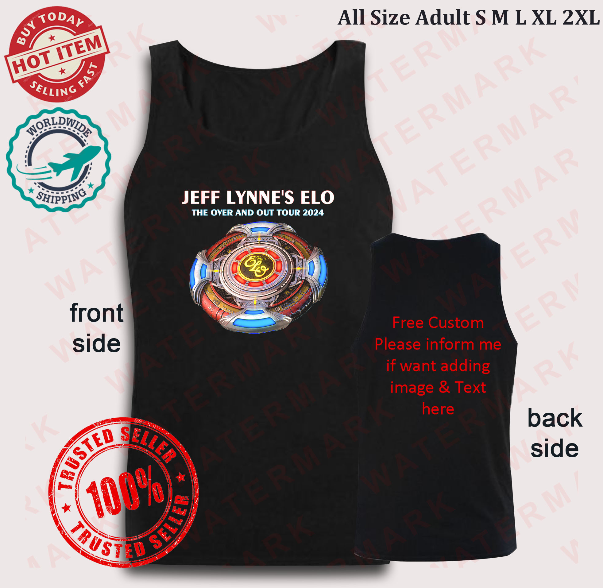 JEFF LYNNE'S ELO THE OVER AND OUT TOUR 2024 tank top | Inspire Uplift