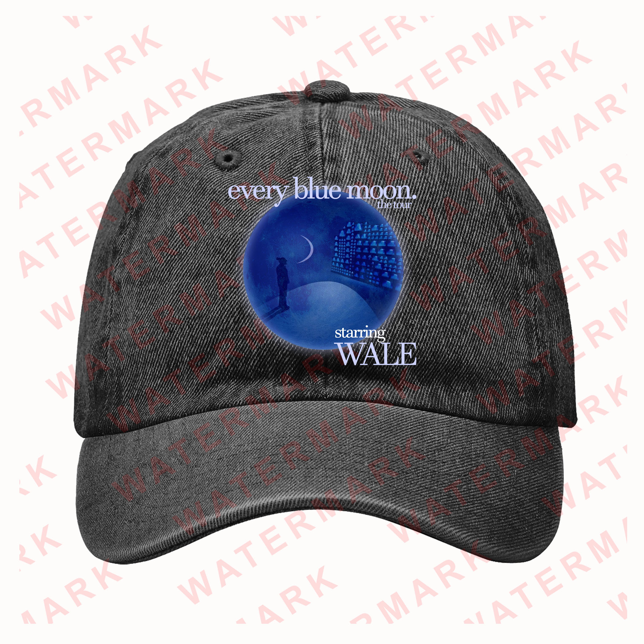 EVERY BLUE MOON THE TOUR STARRING WALE 2024 Denim Hat Cap | Inspire Uplift