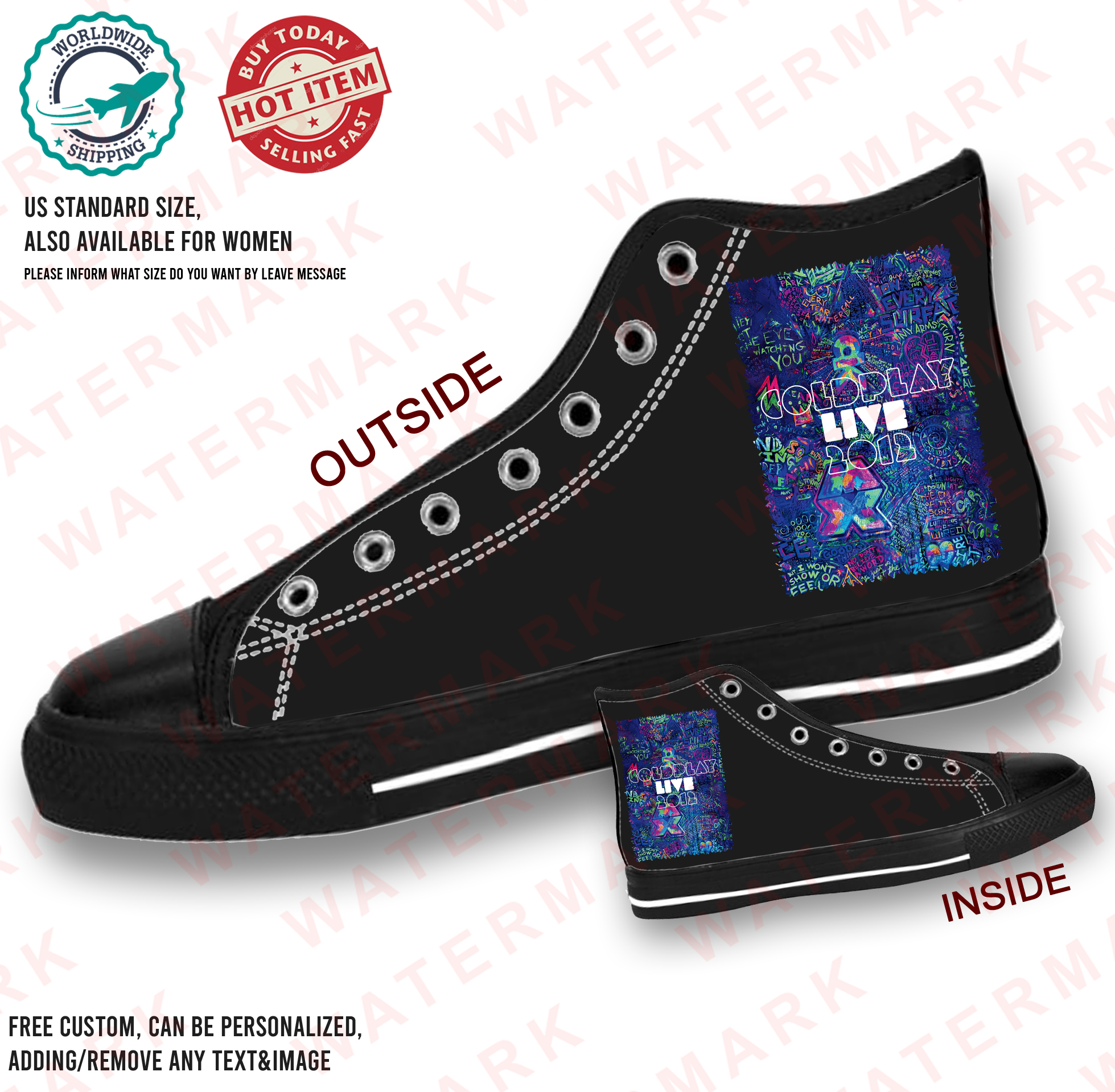 1 COLDPLAY Black Shoes | Inspire Uplift