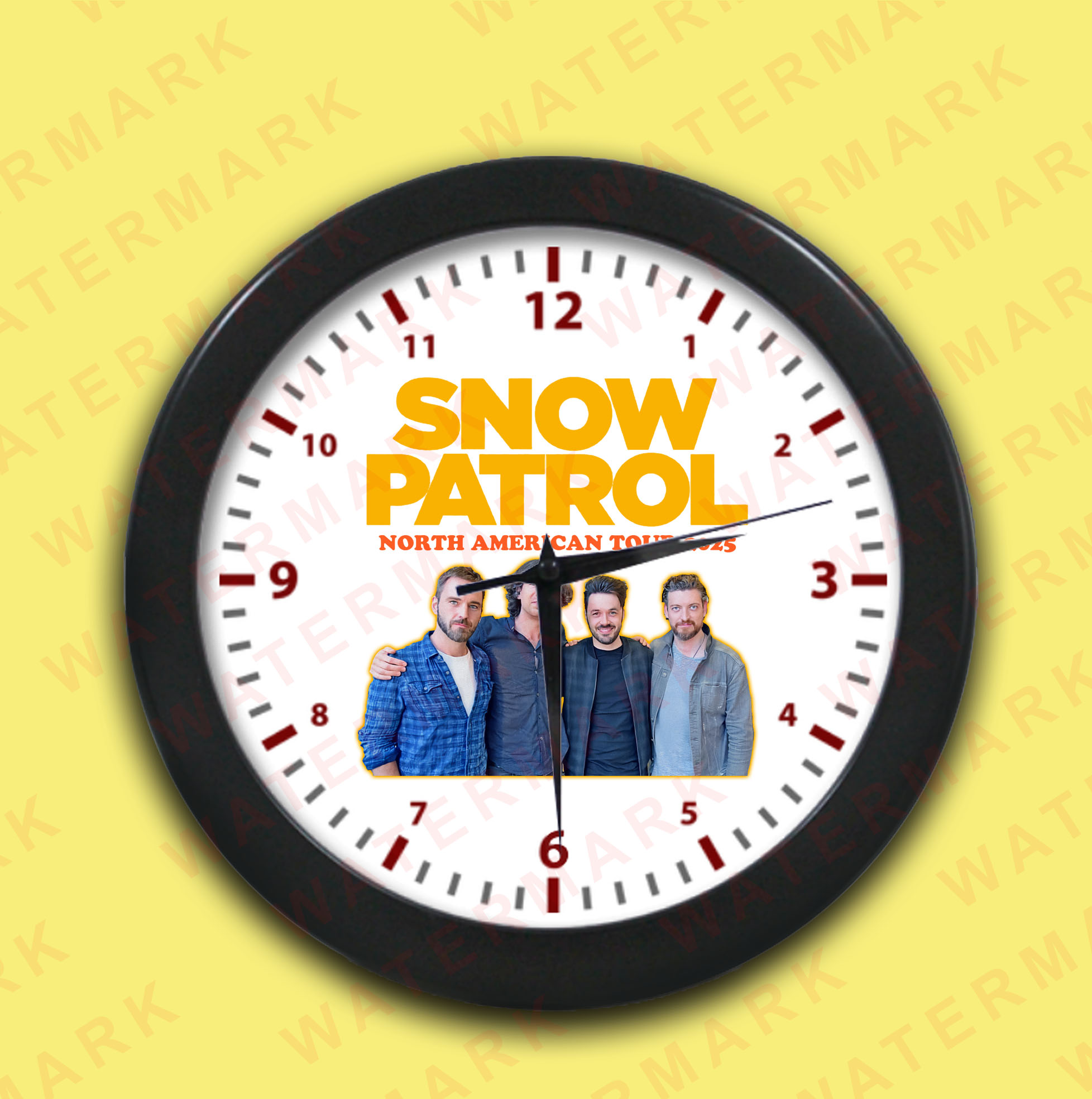 SNOW PATROL NORTH AMERICAN TOUR 2025 Wall Clocks | Inspire Uplift
