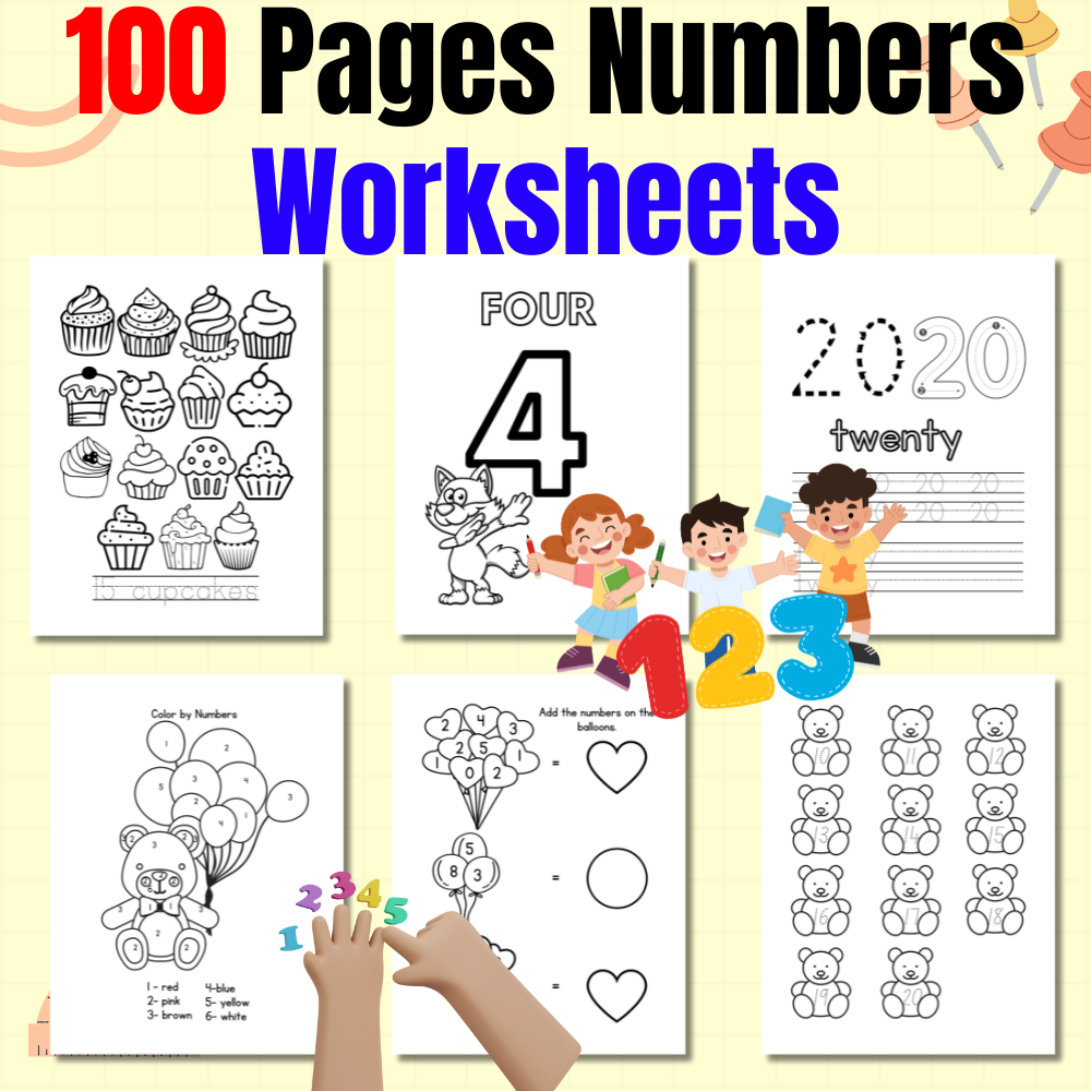 100 Pages Numbers Worksheets (K-1) 1st Grade Worksheets & Te | Inspire ...