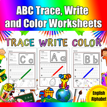 ABC Trace, Write and Color Worksheets, Kindergarden Workshee | Inspire ...