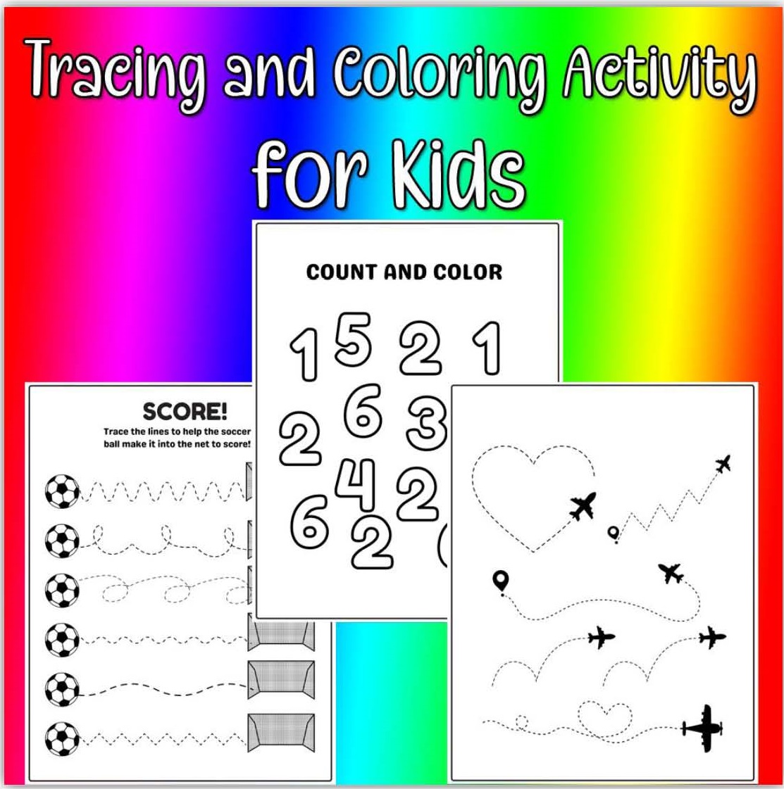 Tracing and Coloring Activity Book for Kids | Inspire Uplift