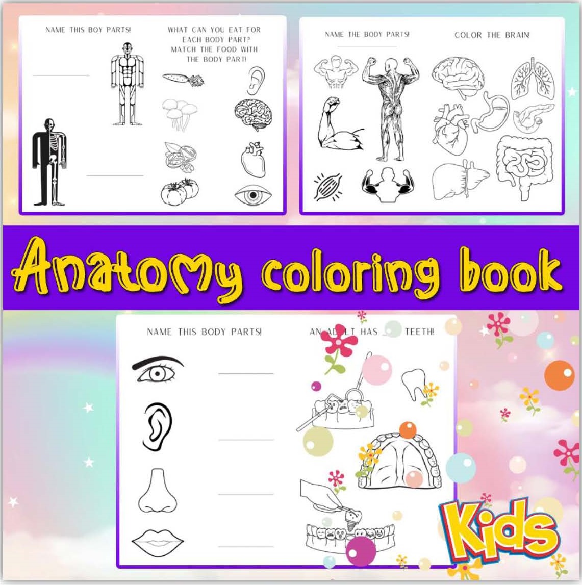 Anatomy Coloring Book, Human Body Coloring pages For Kids, H | Inspire ...