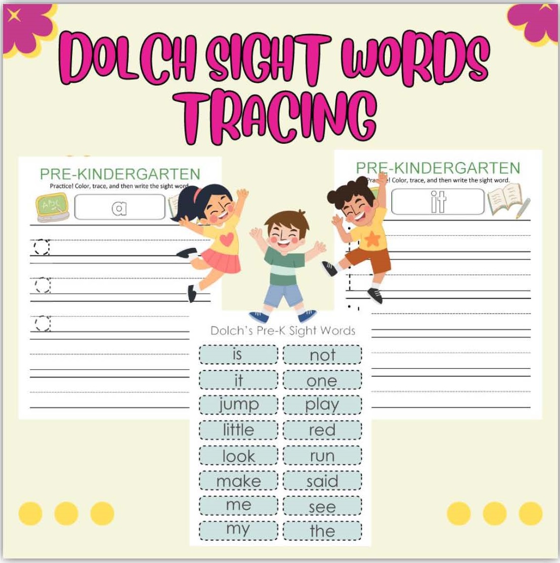 Dolch Sight Words Tracing, Preschool Worksheets and Teaching | Inspire ...