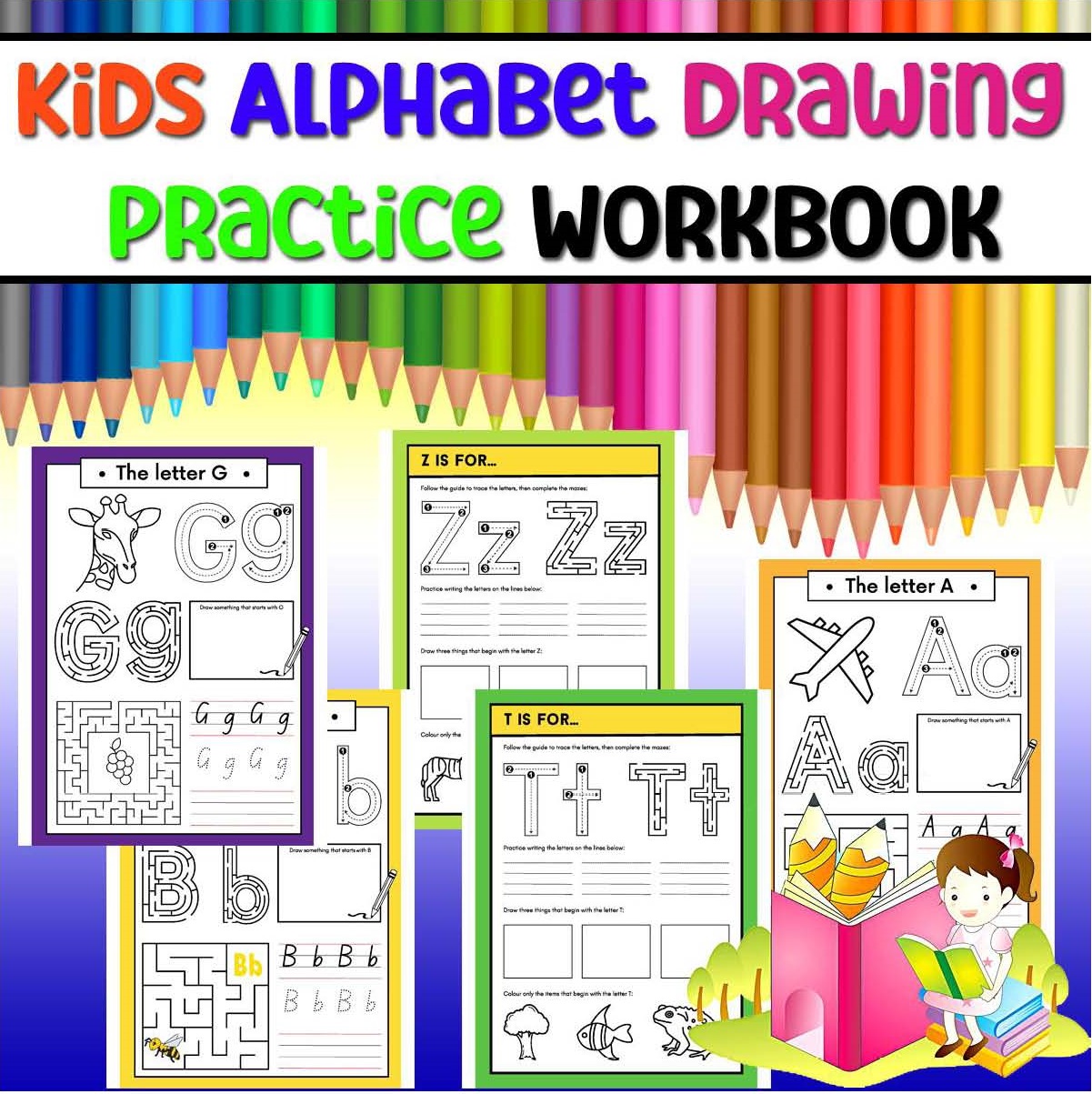 Kids Alphabet Drawing Practice Workbook, Handwriting ABC Pra - Inspire ...