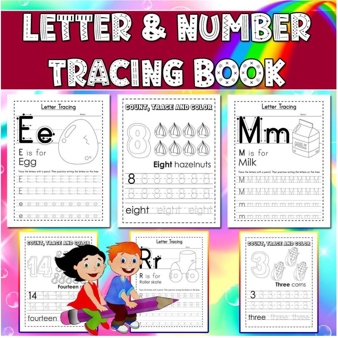 Letter & Number Tracing Book, Preschool Worksheets & Teachin | Inspire ...