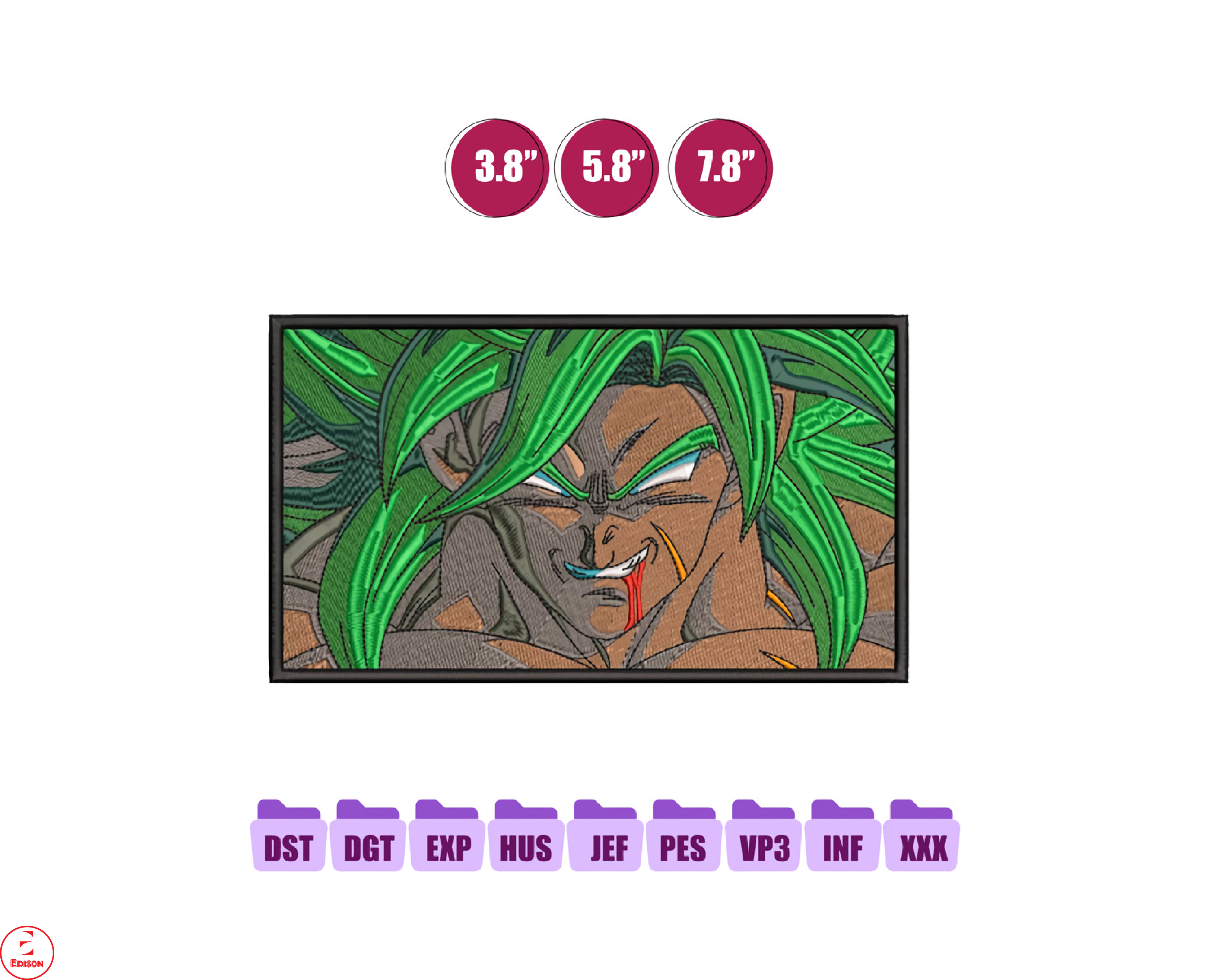 Broly Anime Embroidery Design, Anime Embroidery Design 98 | Inspire Uplift