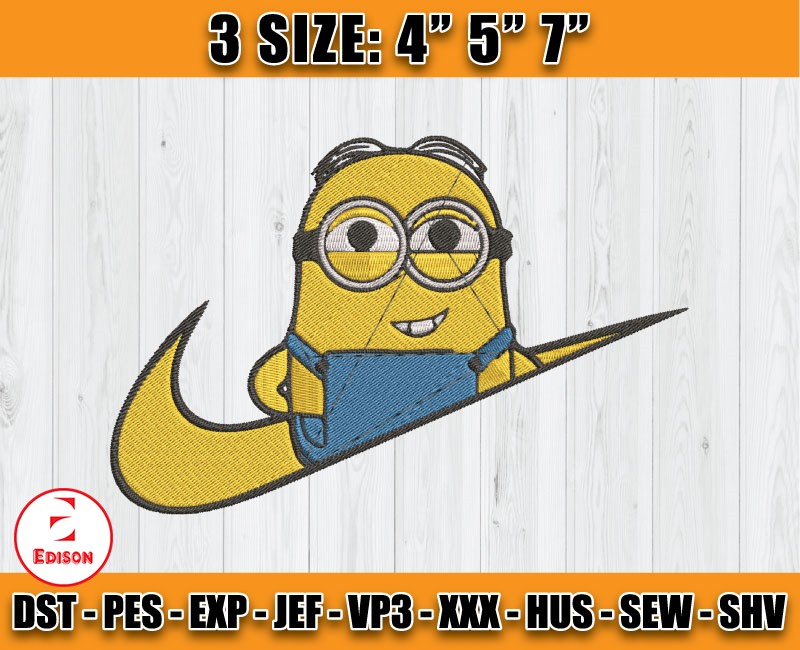 Nike Minion Dave Embroidery, Dave Minion Embroidery, Cartoon | Inspire ...