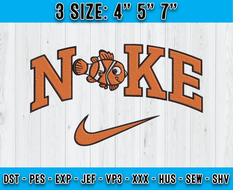 Nike Marlin Embroidery, Finding Nemo Embroidery, Cartoon Ins | Inspire ...