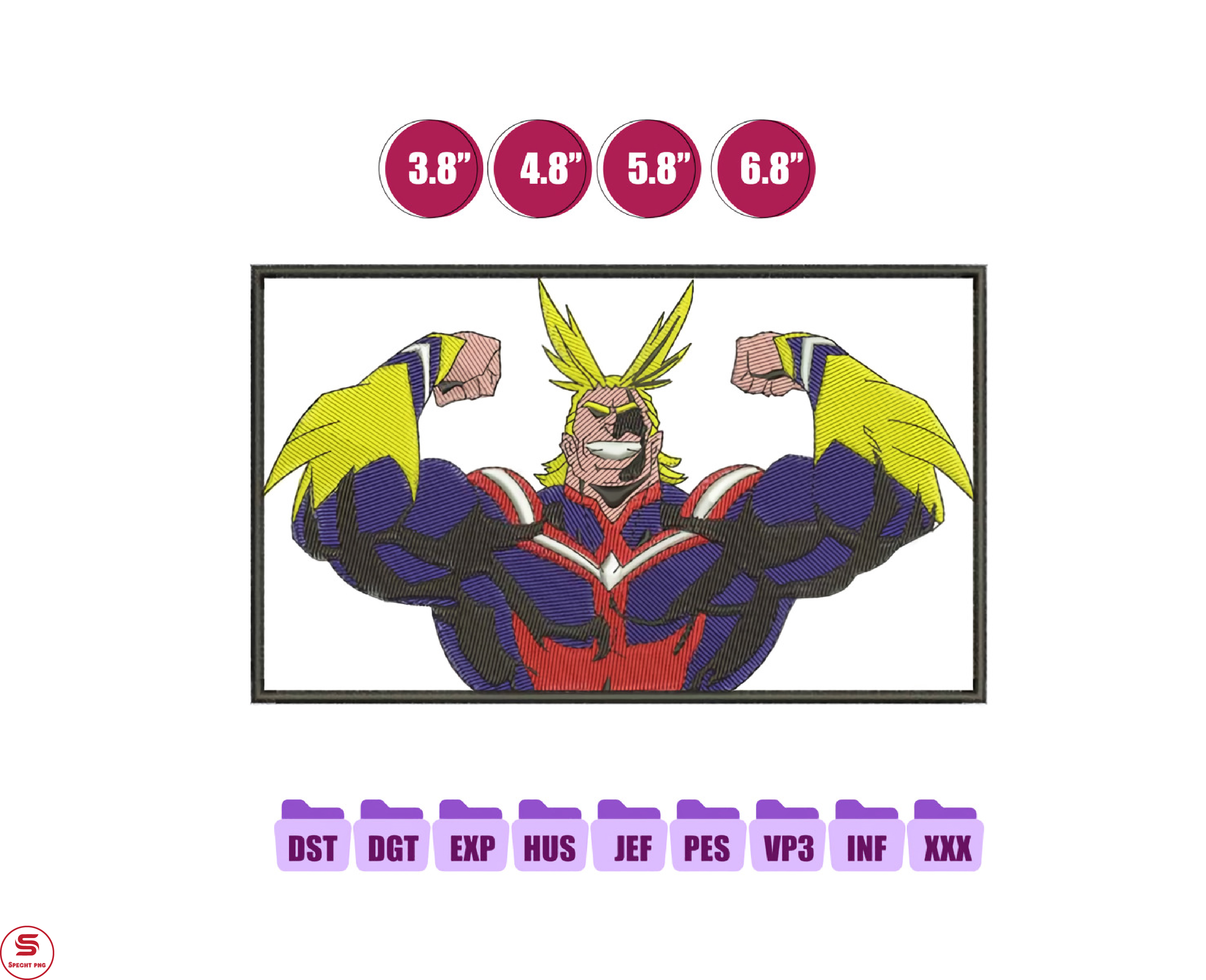All Might Anime Embroidery Design, Anime Embroidery Design, - Inspire ...