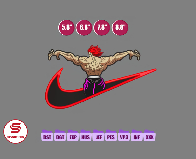 Hanma Yujiro Anime Embroidery Design, Ni ke Anime Embroidery | Inspire ...