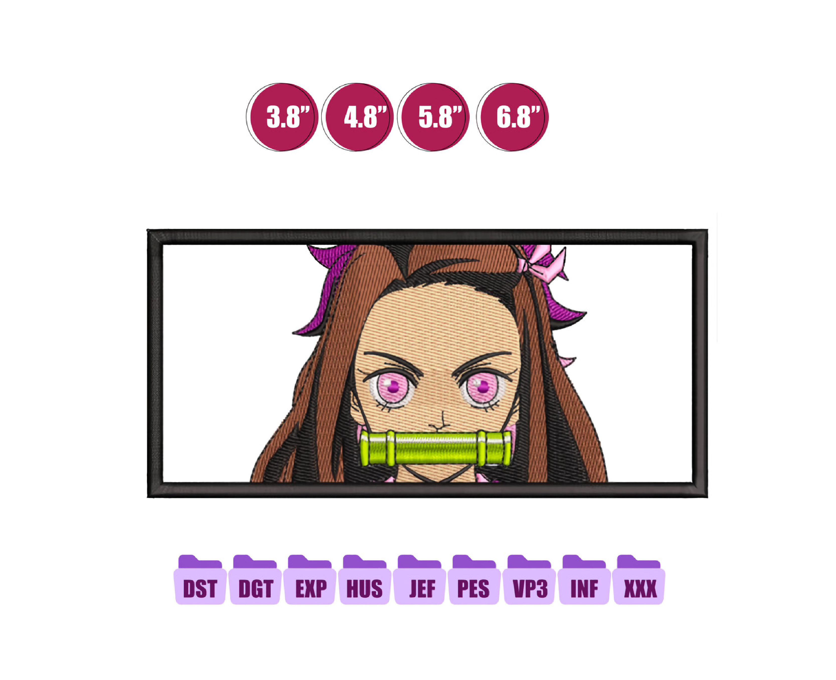 Nezuko Anime Embroidery Design, Anime Embroidery Design | Inspire Uplift