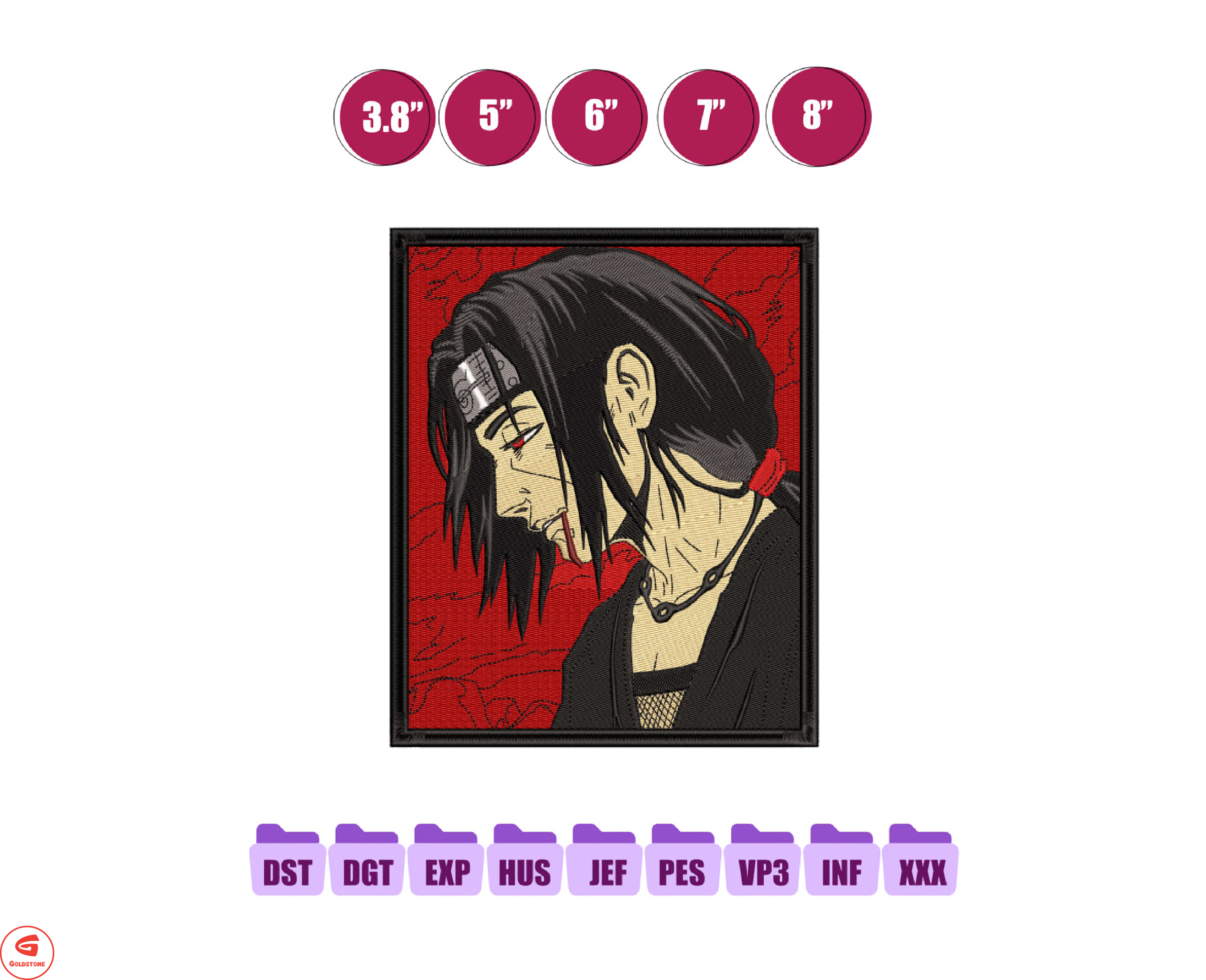 Uchiha Itachi Anime Embroidery Design, Anime Embroidery Desi | Inspire ...