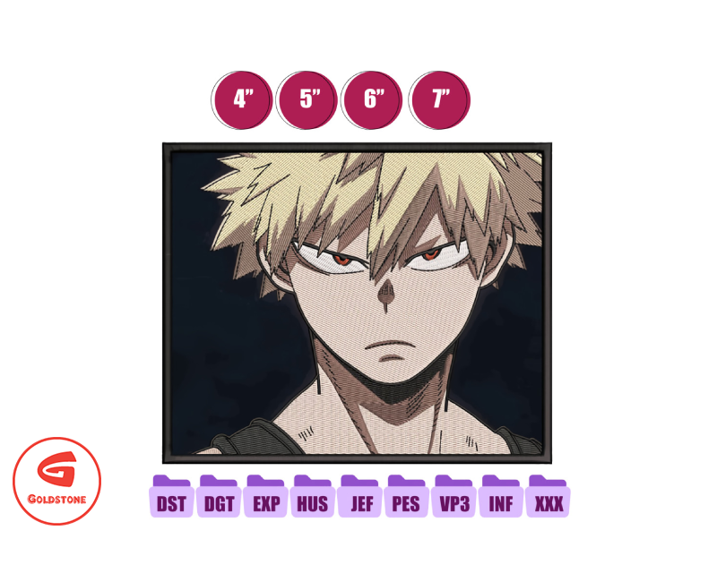 Katsuki Bakugo Anime Embroidery Design, Anime Embroidery Des | Inspire ...