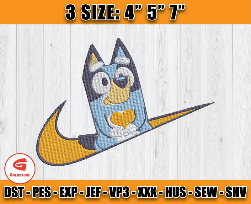 Nike x Bluey Embroidery, Embroidery Machine file, Bluey Cart | Inspire ...