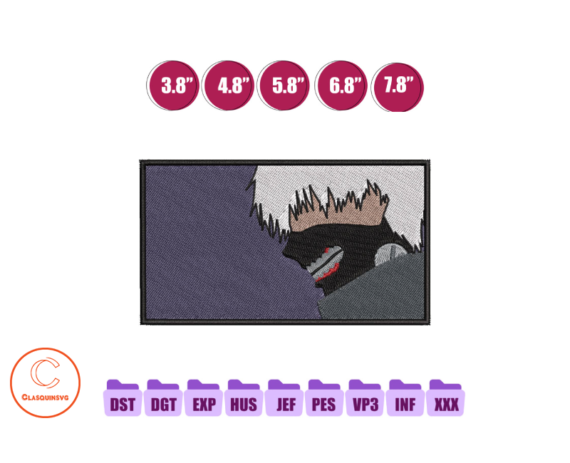 Kaneki Anime Embroidery Design, Anime Embroidery Design | Inspire Uplift