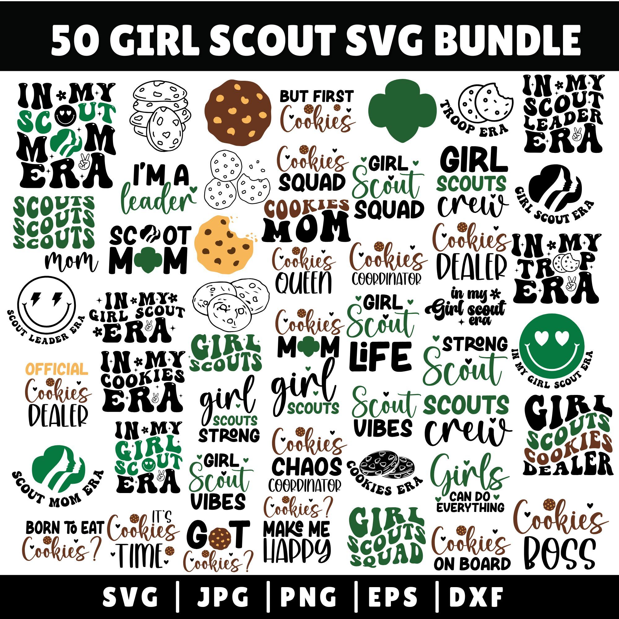 Girl Scout Bundle, Girl Scout Cookies SVG, Girl Scout Cookie | Inspire ...