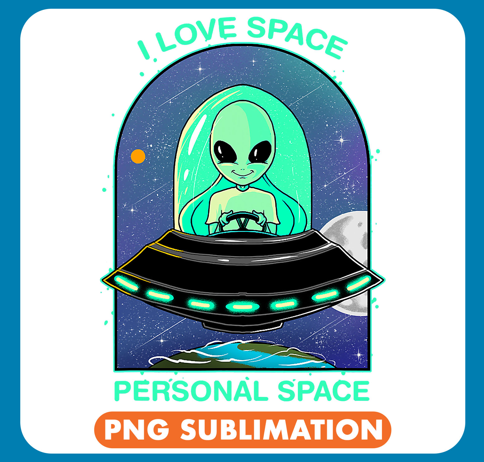 Aliens I Love Space UFO Alien Galaxy Planet Sci Fi Pastel Go | Inspire ...