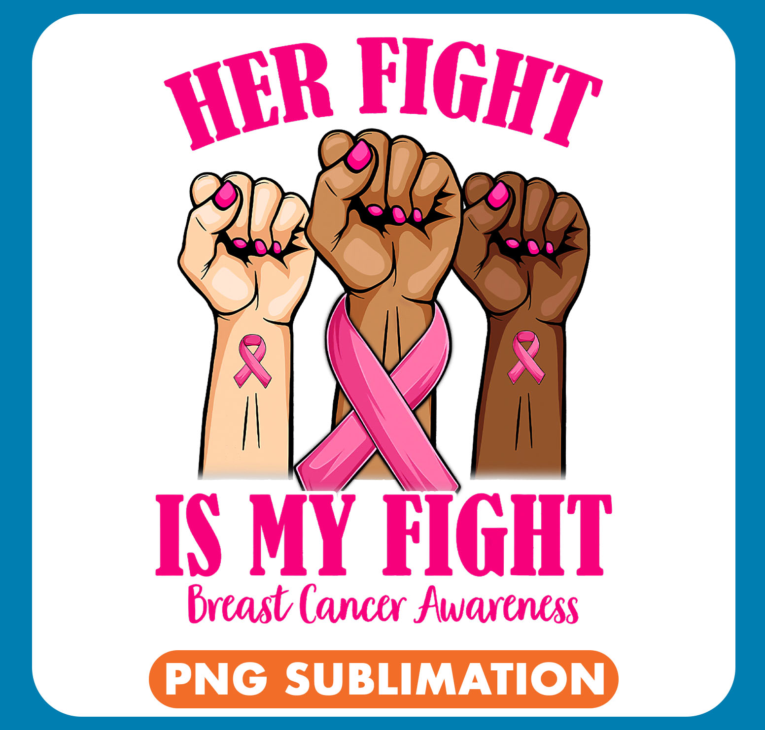 BC Her Fight Is My Fight Pink Ribbon Breast Cancer Awareness | Inspire ...