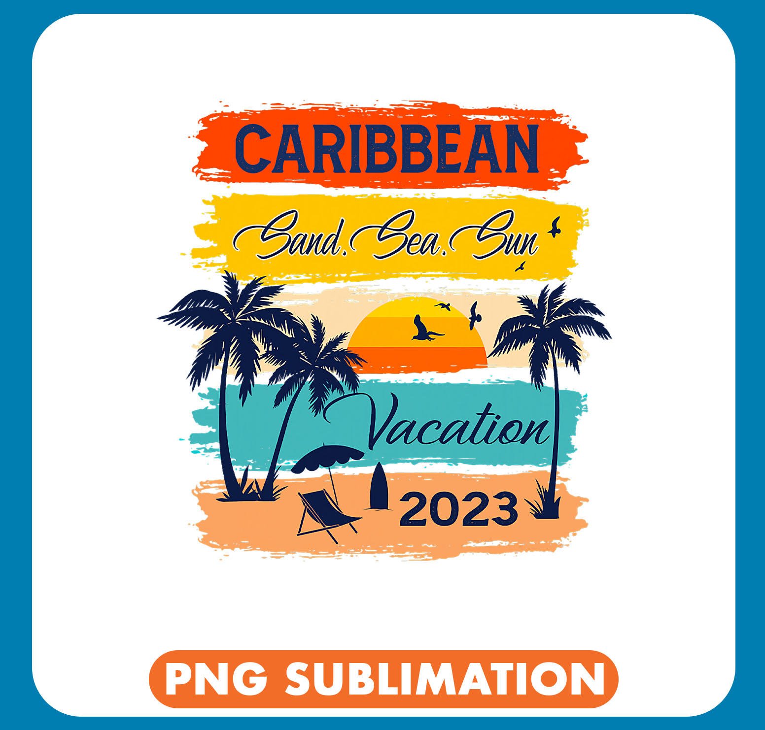 Caribbean Vacation Sand Sea Sun Matching Family png | Inspire Uplift