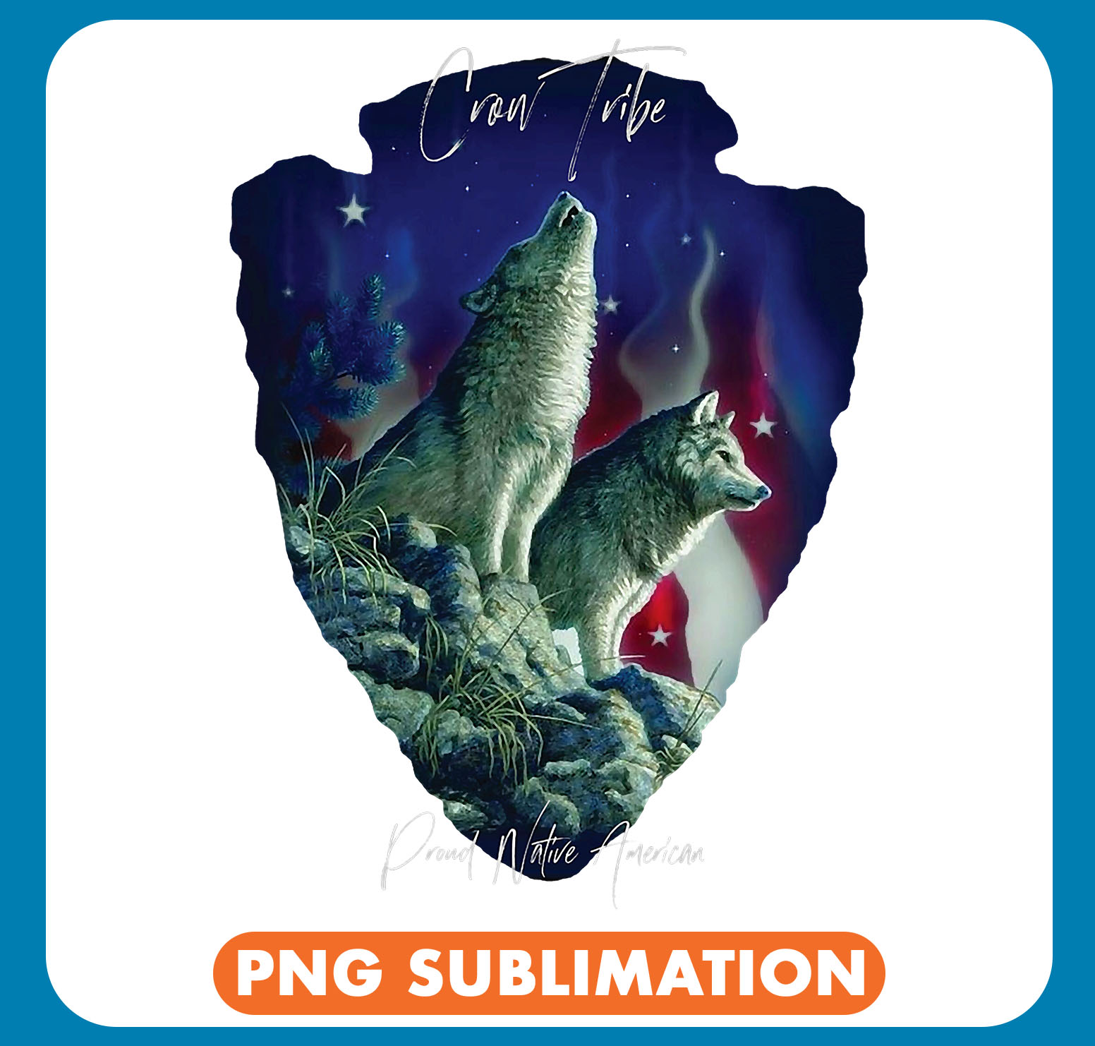 Crow American Indian Tribe Wolf Pride Howling Tribute png | Inspire Uplift