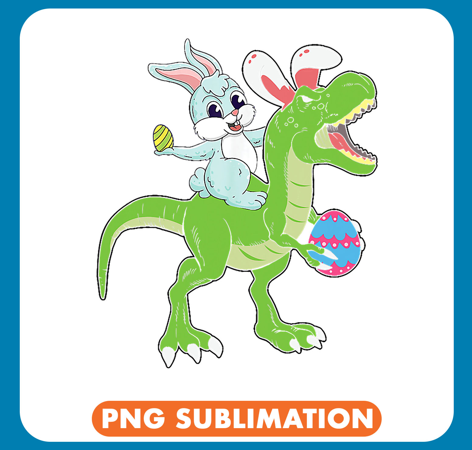 Dinosaur Dino Easter Bunny Riding Dinosaur T Rex Easter Egg | Inspire ...