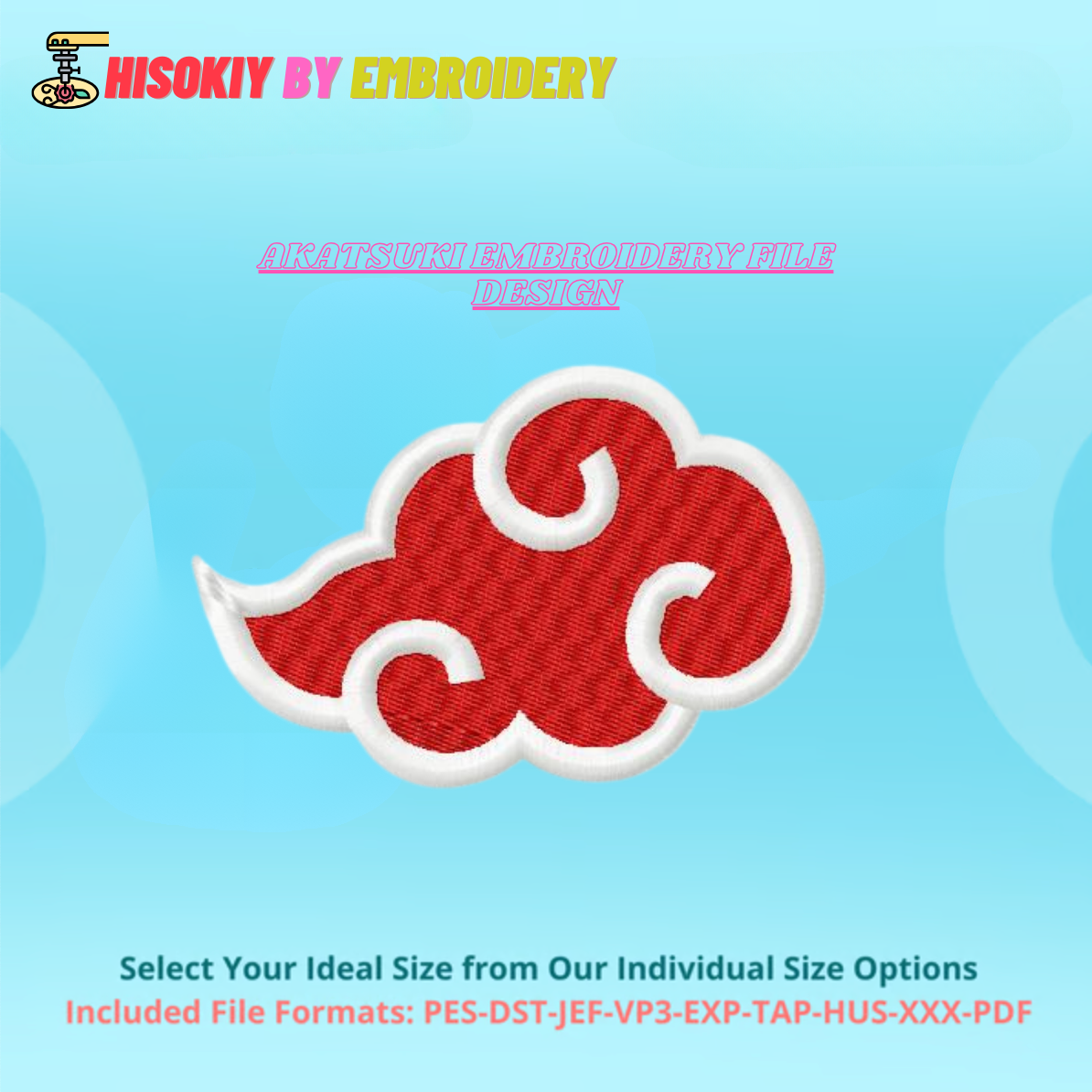 AKATSUKI Embroidery File Design | Inspire Uplift