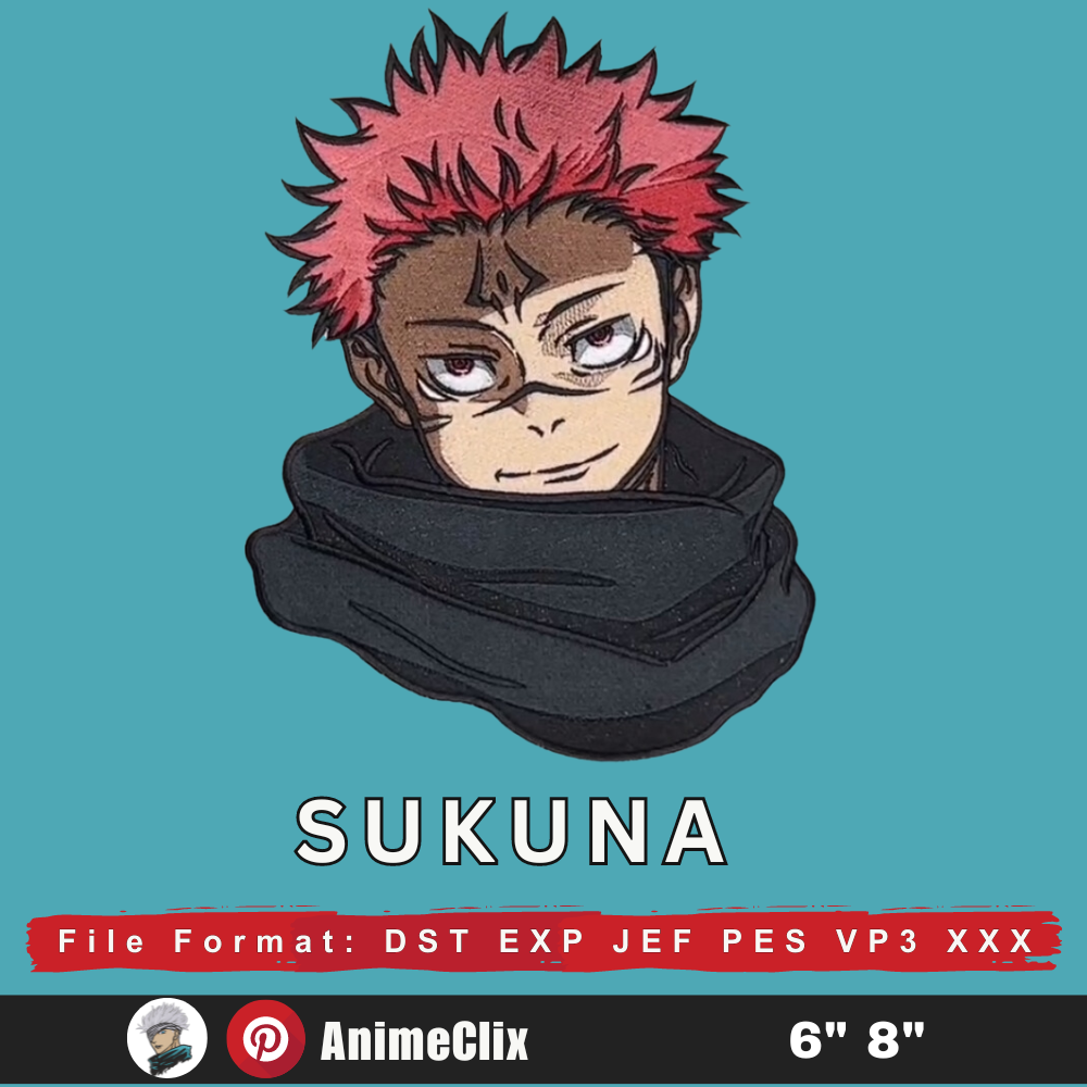 Sukuna Anime Embroidery Design Jujutsu Kaisen File - Inspire Uplift
