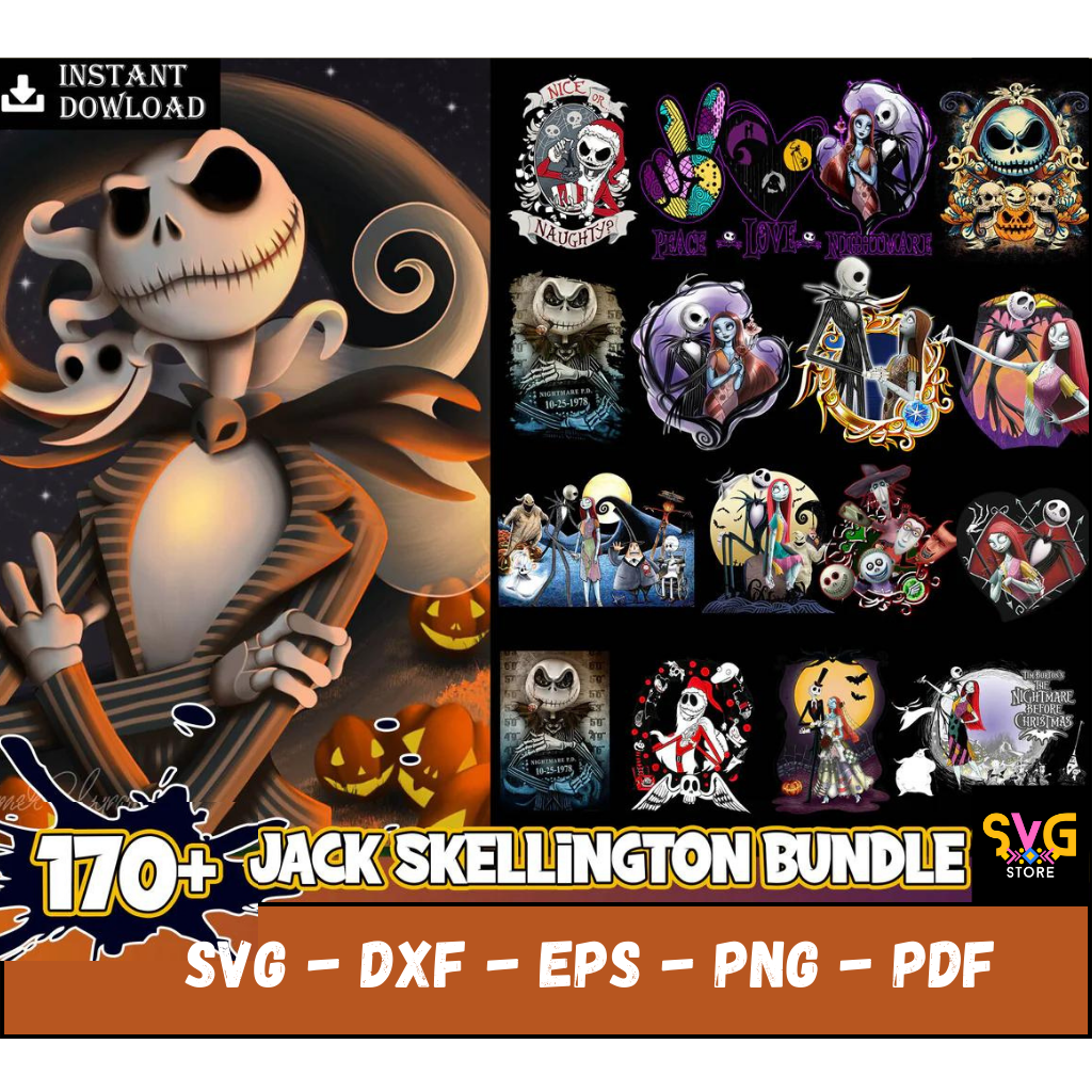 Jack Skelington SVG, Jack Skellington Clipart, Nightmare Bef | Inspire ...