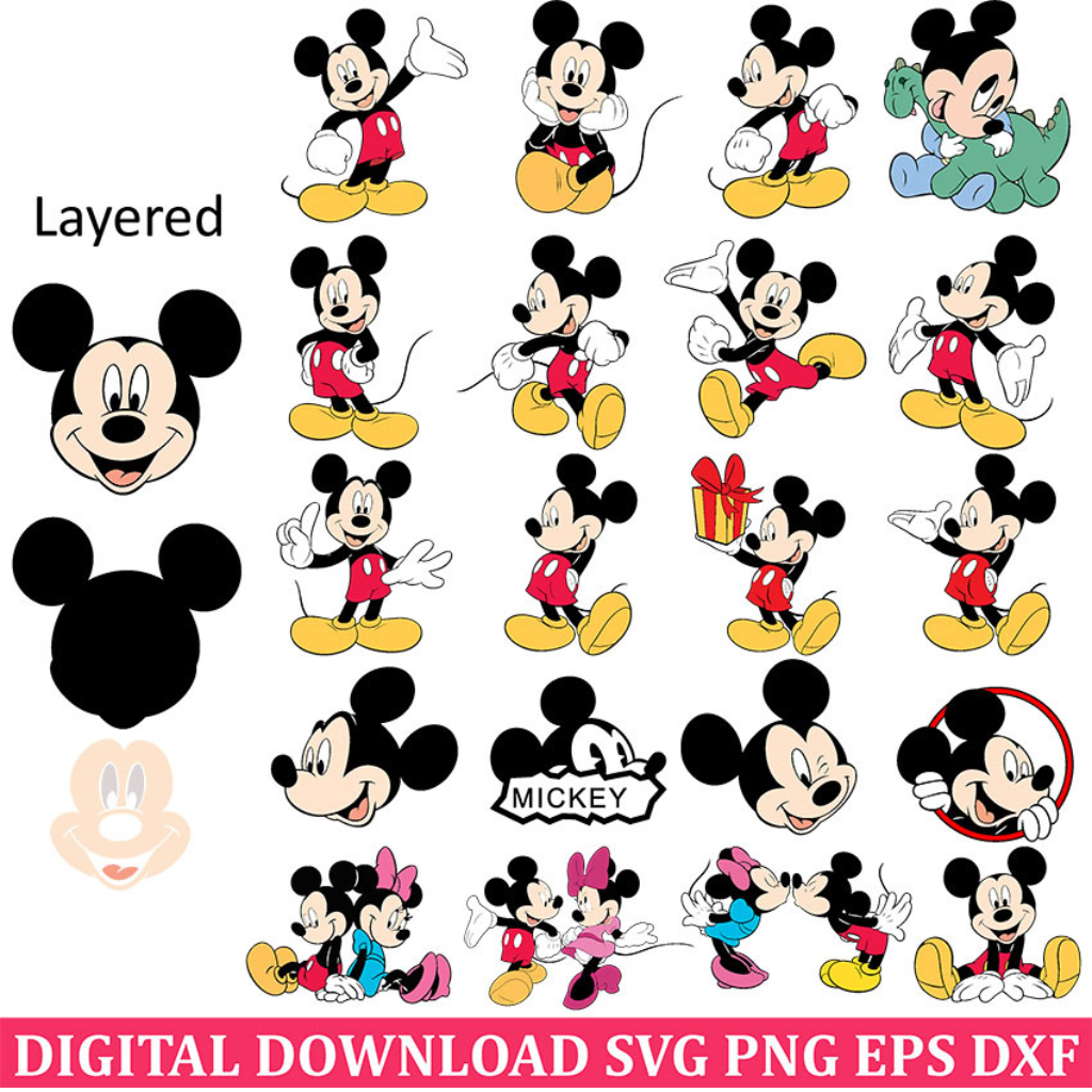 Mickey Mouse SVG, Mickey Head SVG, Mickey Mouse Logo, Mickey | Inspire ...