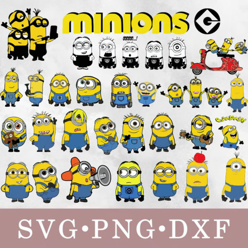 Minions PNG Bundle, Minions SVG, Minion Cricut, Minions Logo | Inspire ...