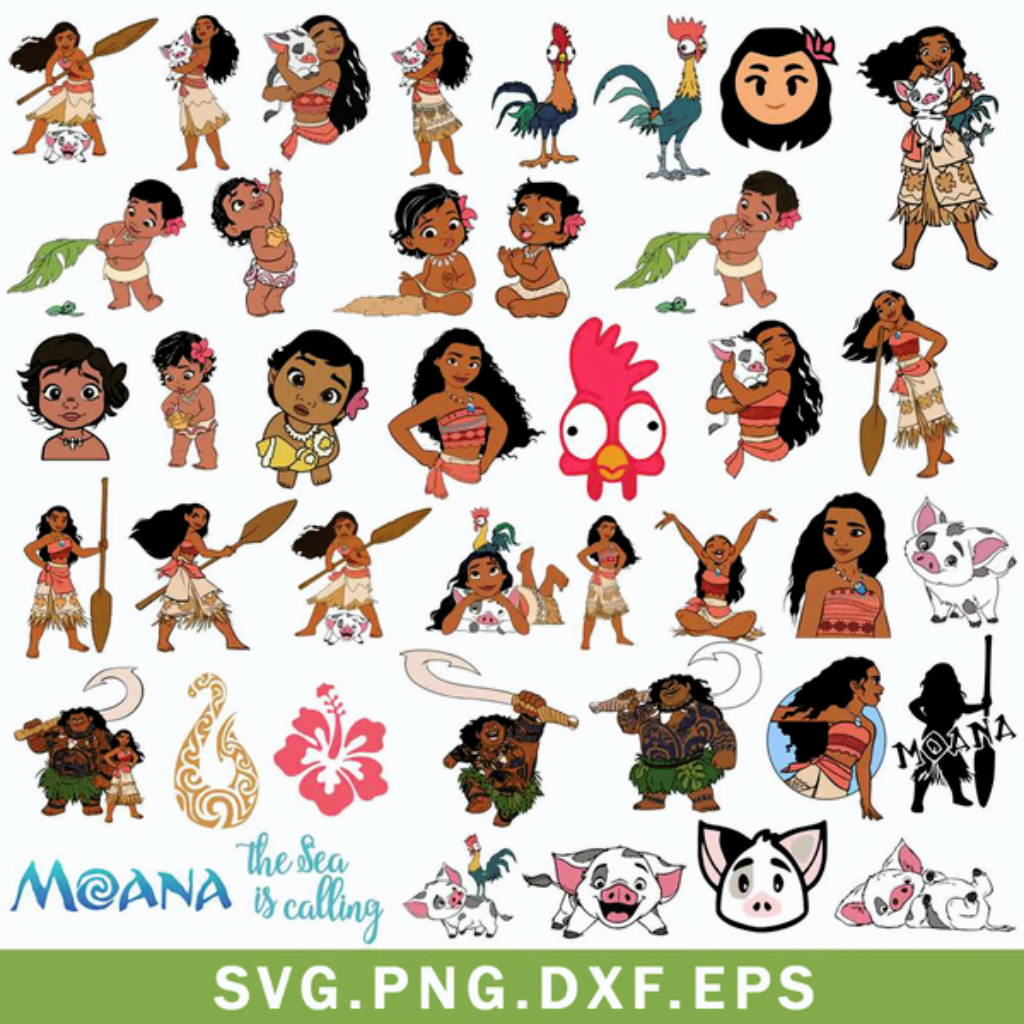 Moana SVG Bundle, Moana PNG, Moana Clipart, Moana Symbol, Mo | Inspire ...