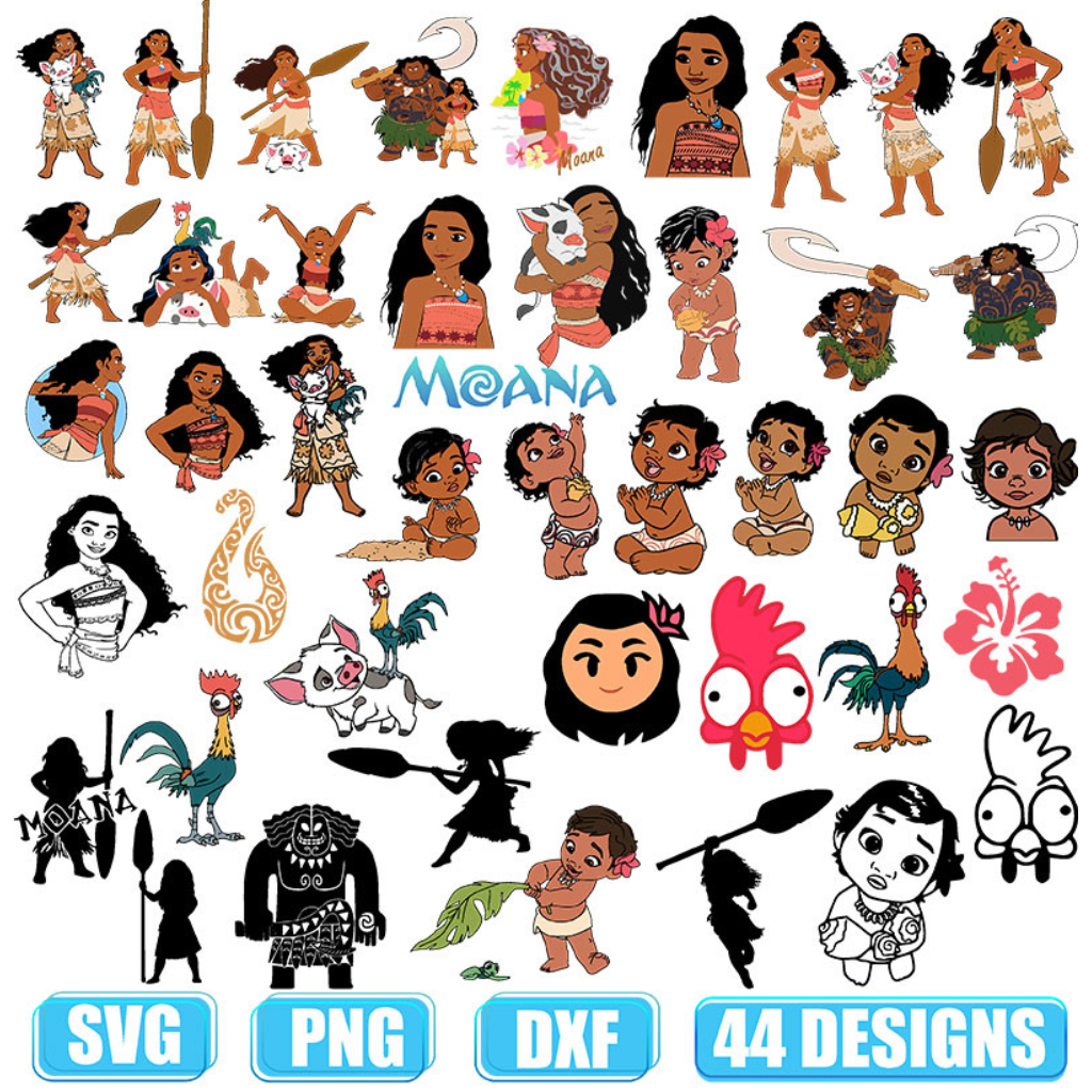 Moana SVG Bundle, Moana PNG, Moana Clipart, Moana Symbol, Mo - Inspire ...