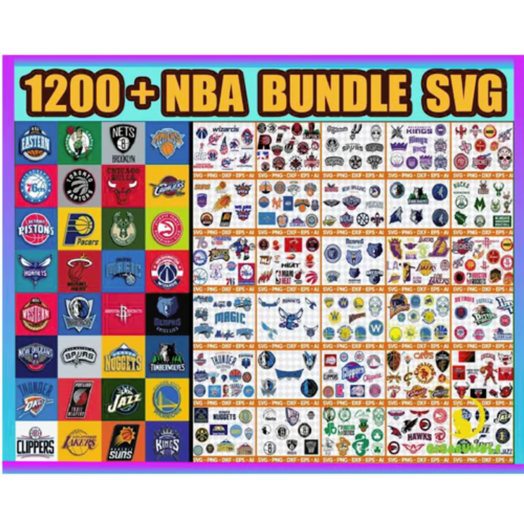 NBA Logo 100 Files Bundle, NBA Svg, NBA Teams Svg, Nba Png, | Inspire ...