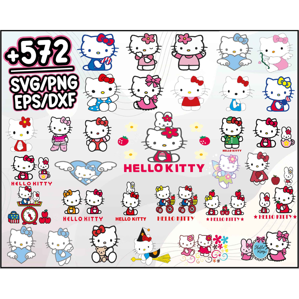 Hello Kitty SVG Files, Hello Kitty SVG Bundle, Hello Kitty S - Inspire ...