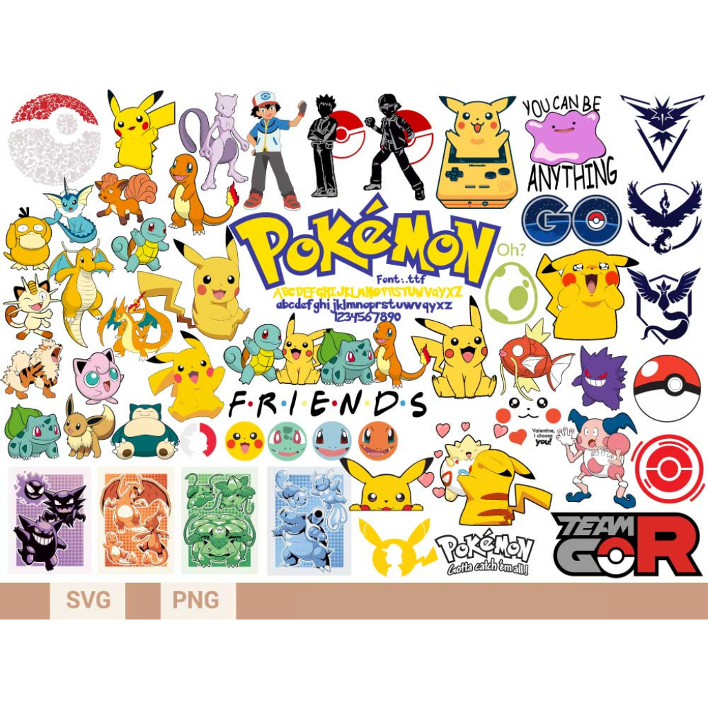 Pokemon Svg bundle, Pokemon svg files, Pokemon Clipart, Pika | Inspire ...