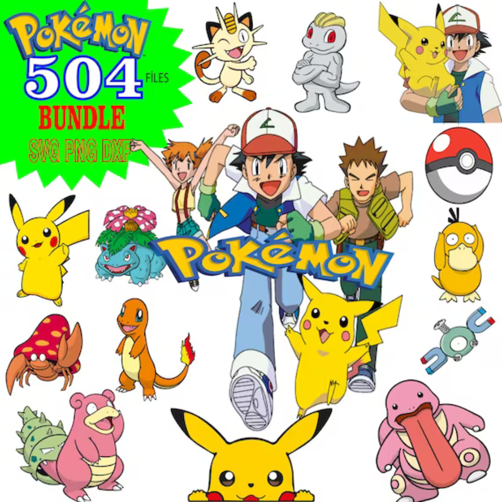 Pokemon Svg bundle, Pokemon svg files, Pokemon Clipart, Pika | Inspire ...