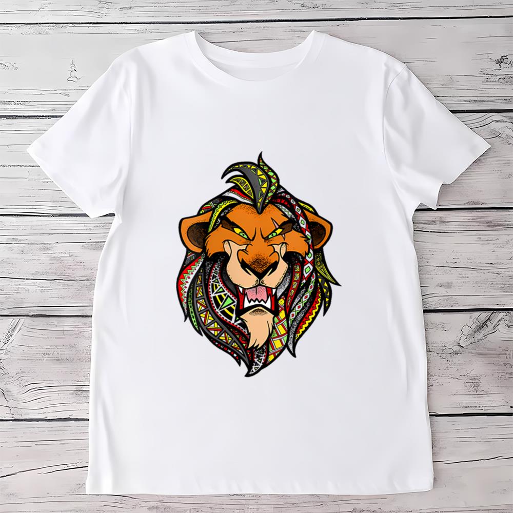 Disney Lion King Scar Pattern Fill Head Shot Portrait T Shir | Inspire ...