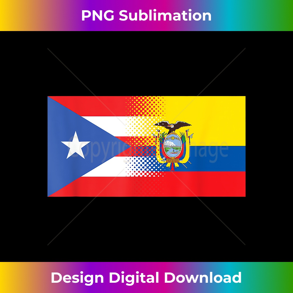 Half Puerto Rican Half Ecuadorian Flag Puerto Rico Ecuador - | Inspire ...